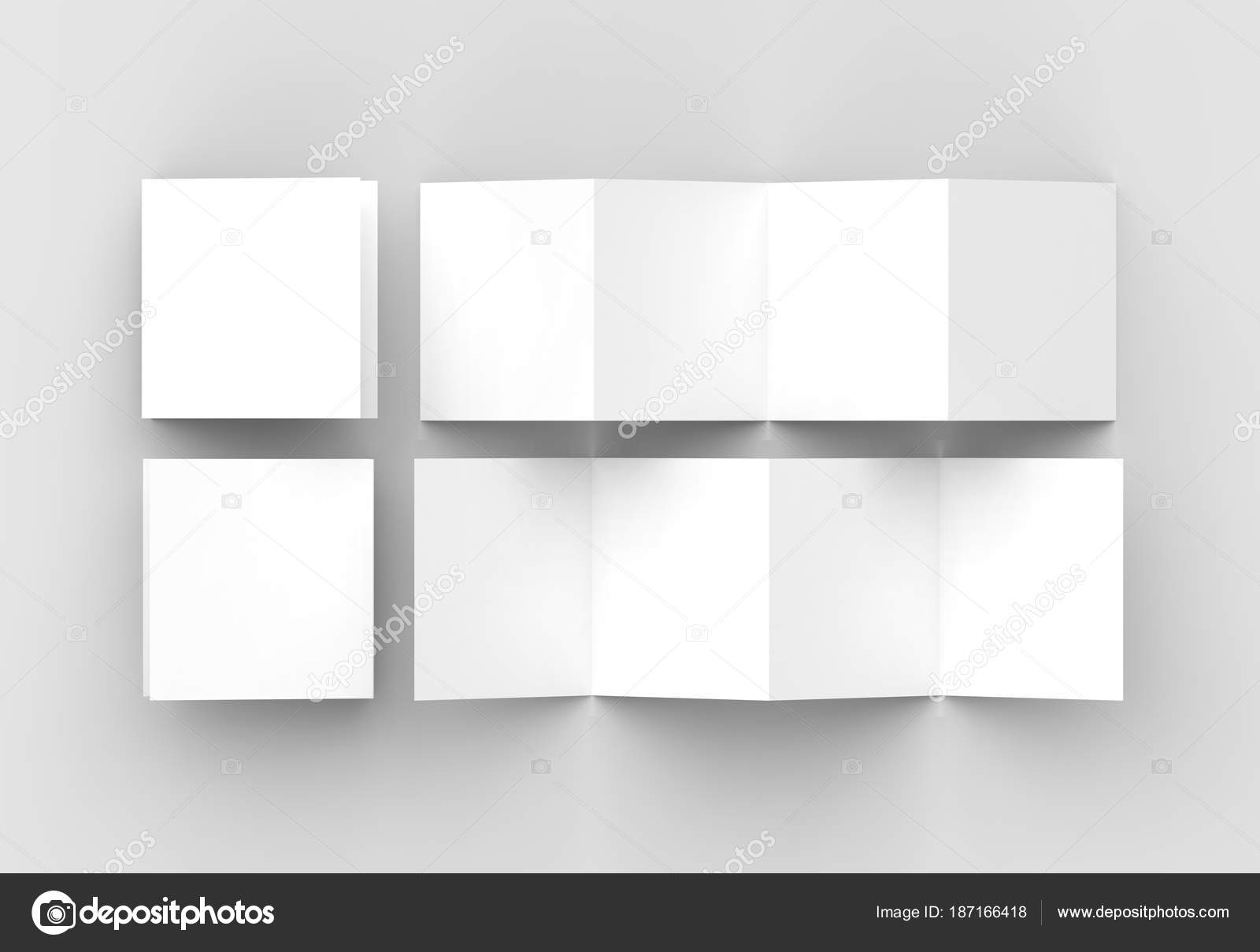 8 page leaflet, 4 panel accordion fold square brochure mock up i ...