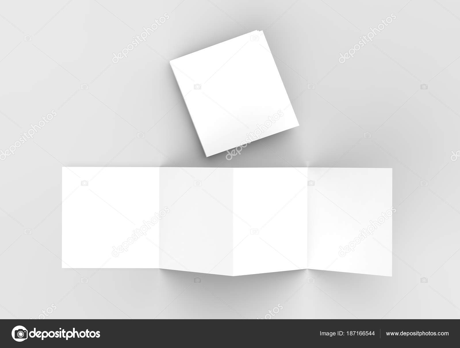 8 page leaflet, 4 panel accordion fold square brochure mock up i Stock ...