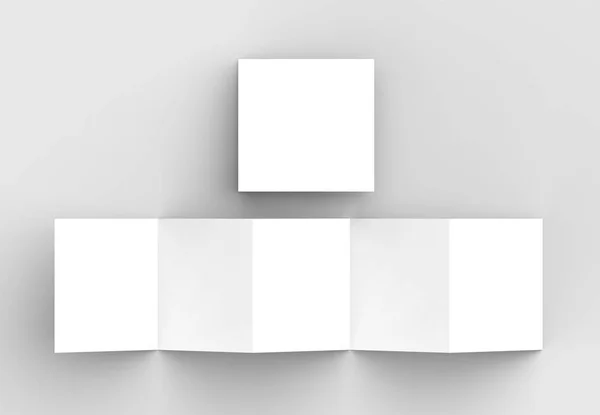 8 page leaflet, 4 panel accordion fold square brochure mock up i ...