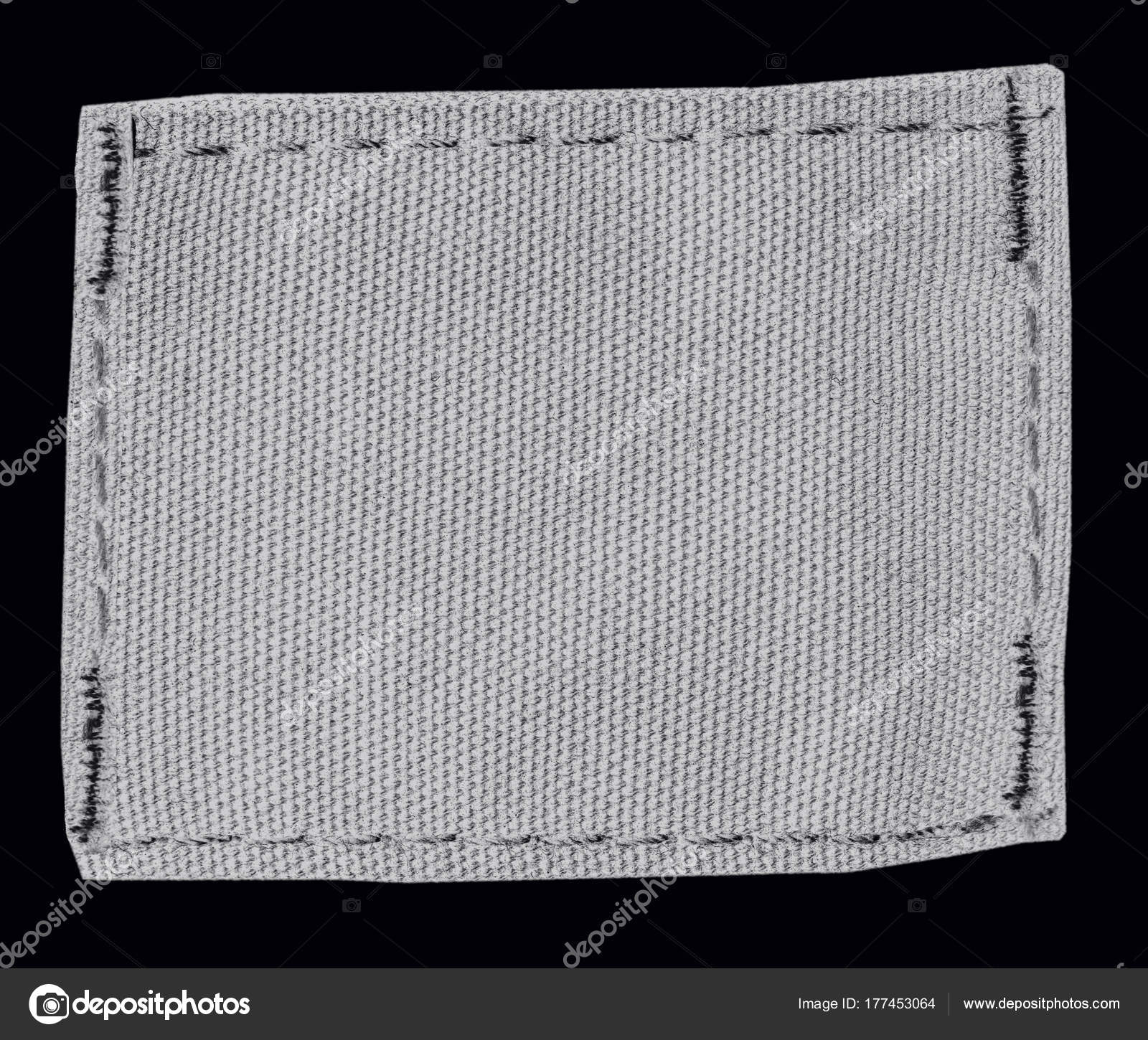 Light Gray Blank Textile Label Isolated Black Background Stock Photo by ...
