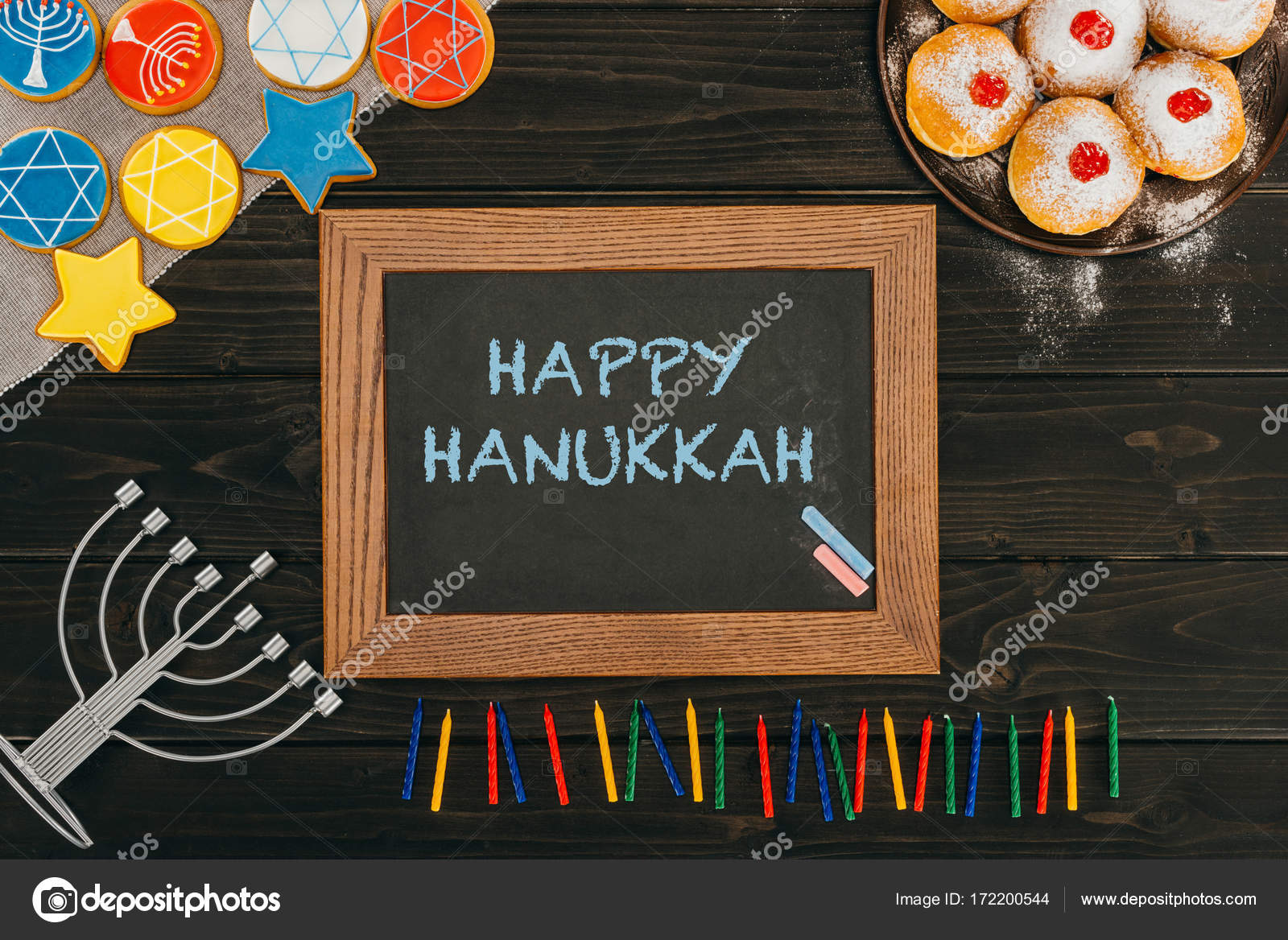 Frame with happy hanukkah — Stock Photo © VadimVasenin #172200544