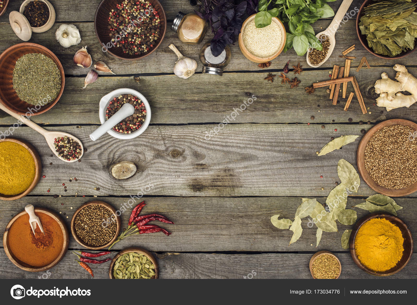 Different spices and herbs Stock Photo by ©VadimVasenin 173034776