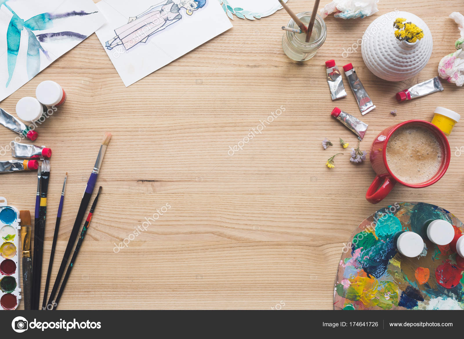 Painter working place — Stock Photo © VadimVasenin #174641726
