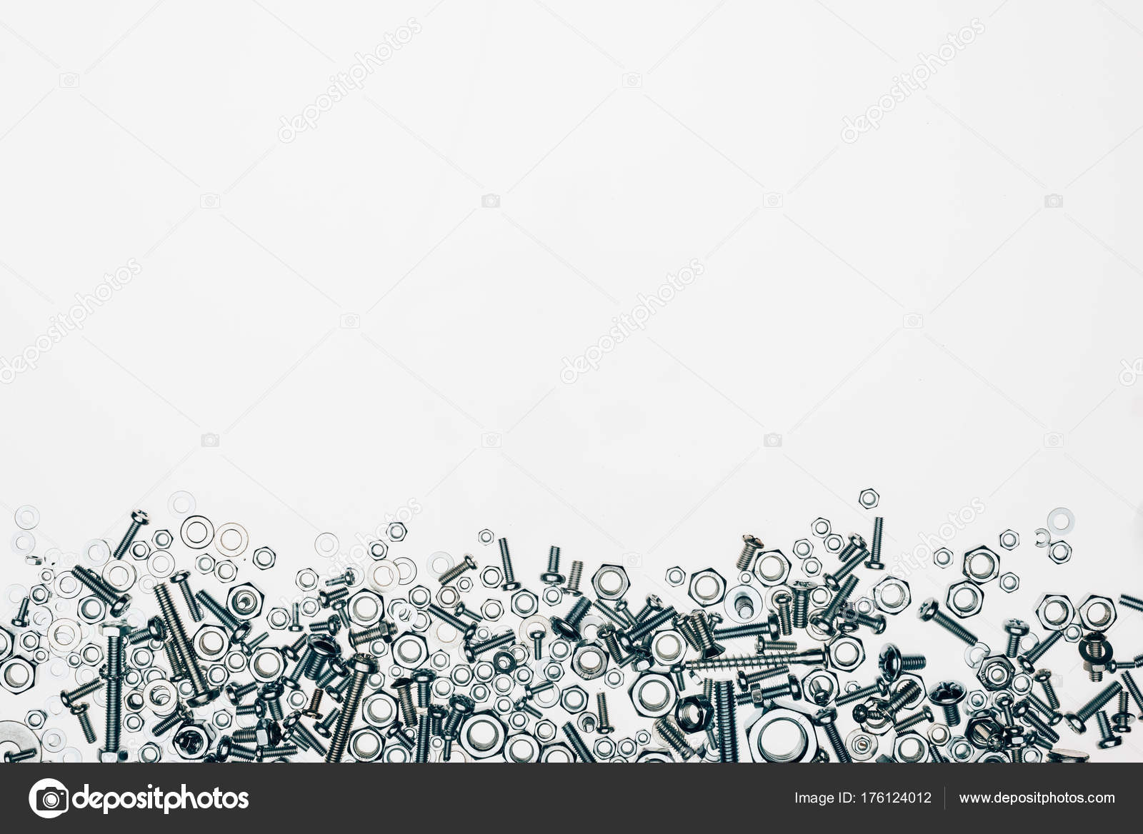 Top View Arranged Various Metal Engineering Details Blank Space ...