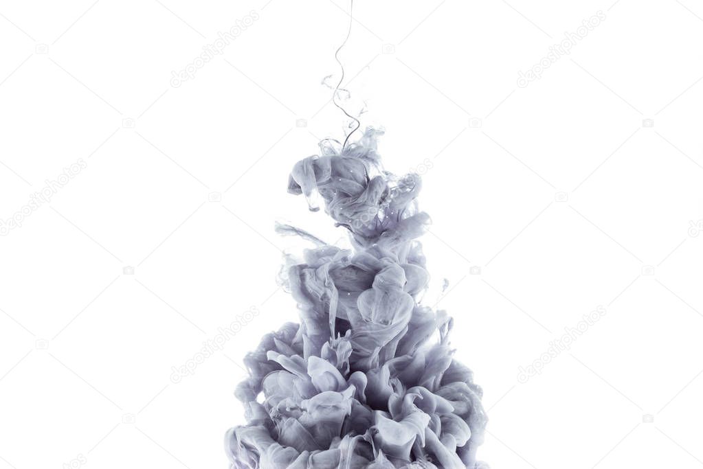 Monochromatic Grey Paint Splash Isolated White — Stock Photo ...