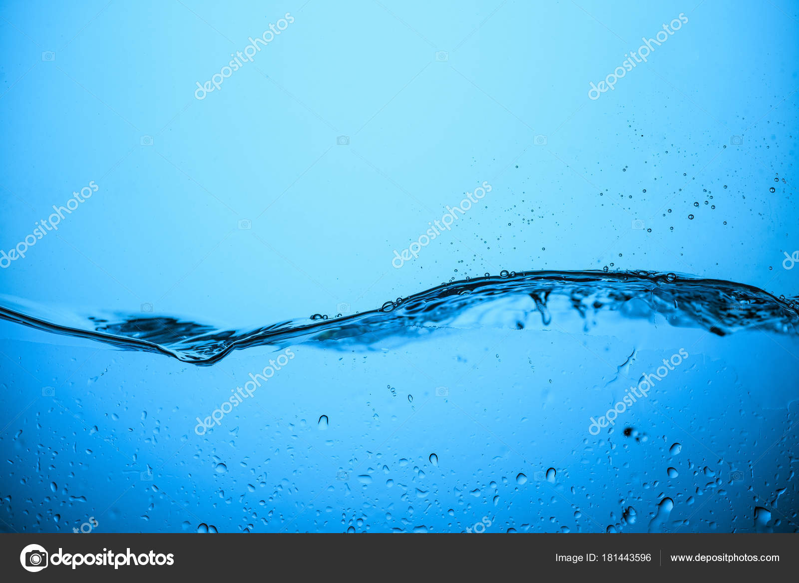 Flowing Water Background Drops Isolated Blue — Stock Photo ...