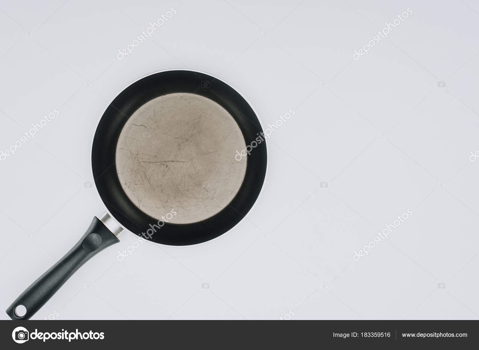 Top View Empty Frying Pan Isolated Grey — Free Stock Photo ...