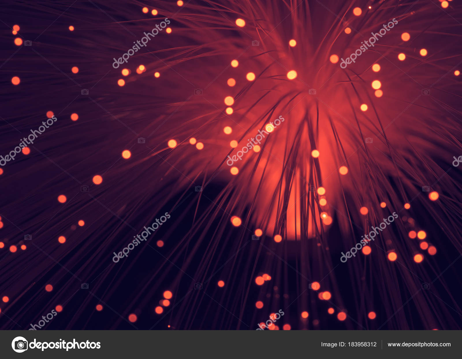 Blurred Glowing Red Fiber Optics Communication Technology — Stock Photo ...