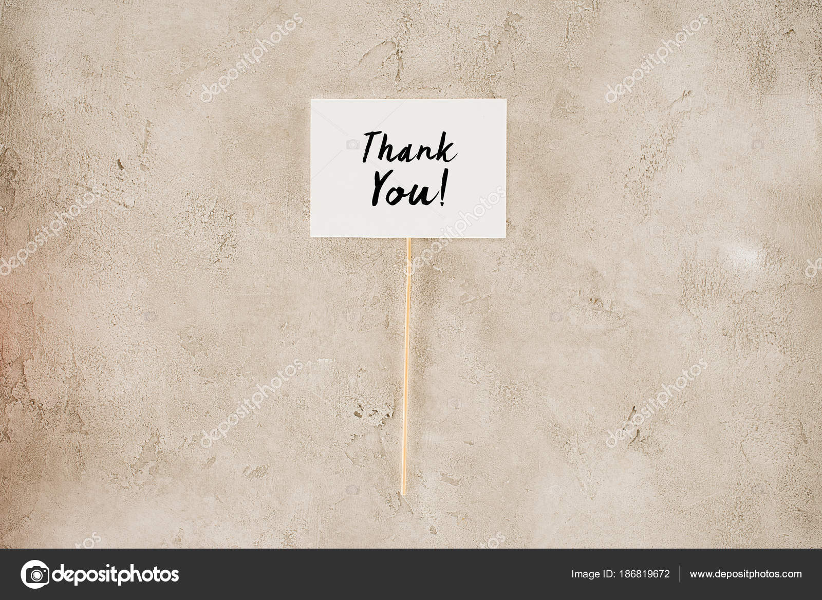 Top View Thank You Lettering Placard Concrete Surface Stock Photo by ...