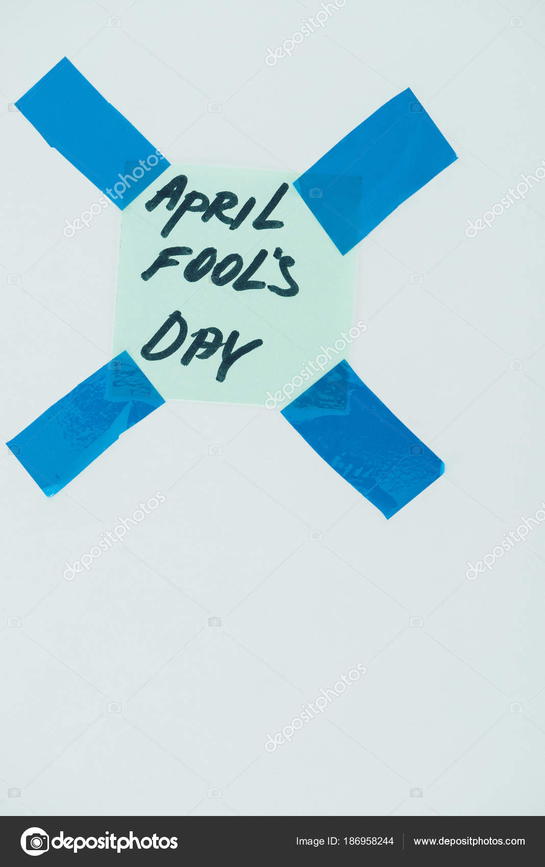 Close View Note April Fools Day Lettering Sticky Tapes Isolated — Stock ...