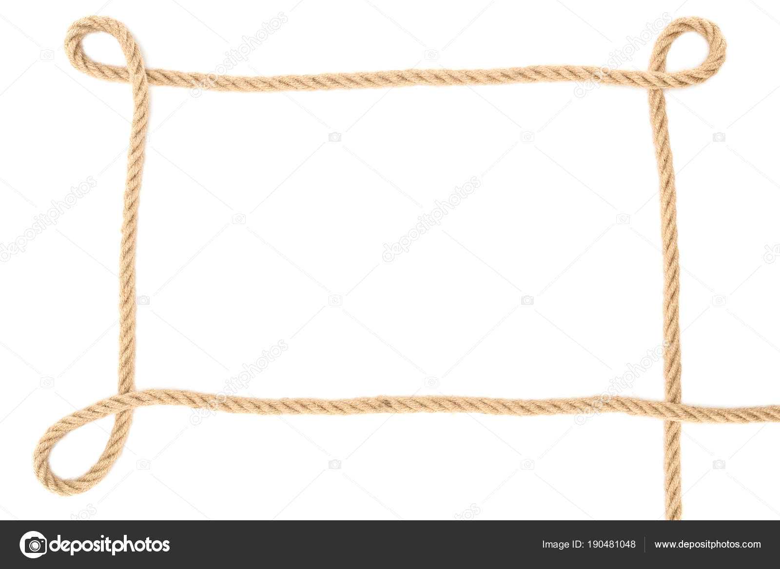 Top View Brown Nautical Rope Isolated White — Stock Photo ...