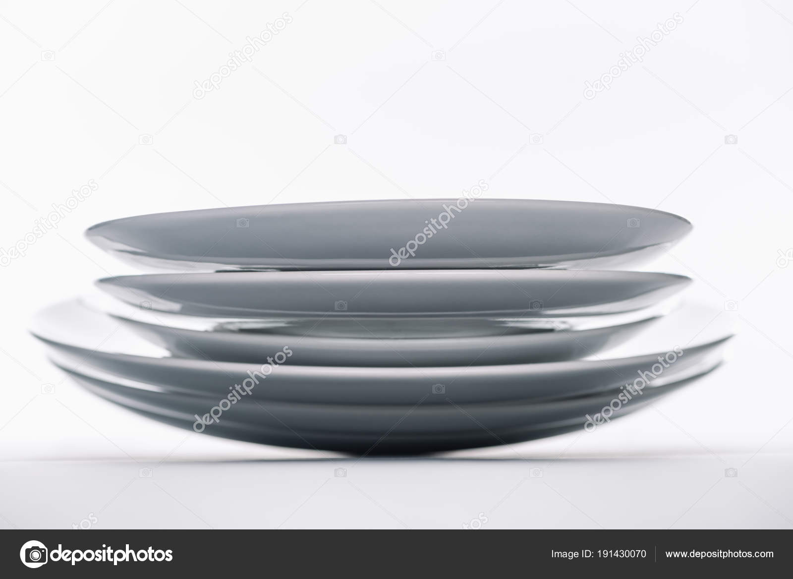 Stack White Porcelain Plates White Background Stock Photo by ...
