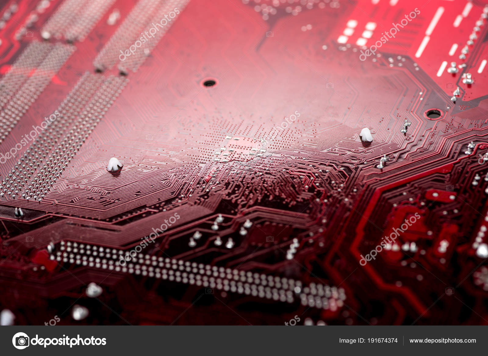 Red Computer Motherboard Integrated Elements Stock Photo by ...