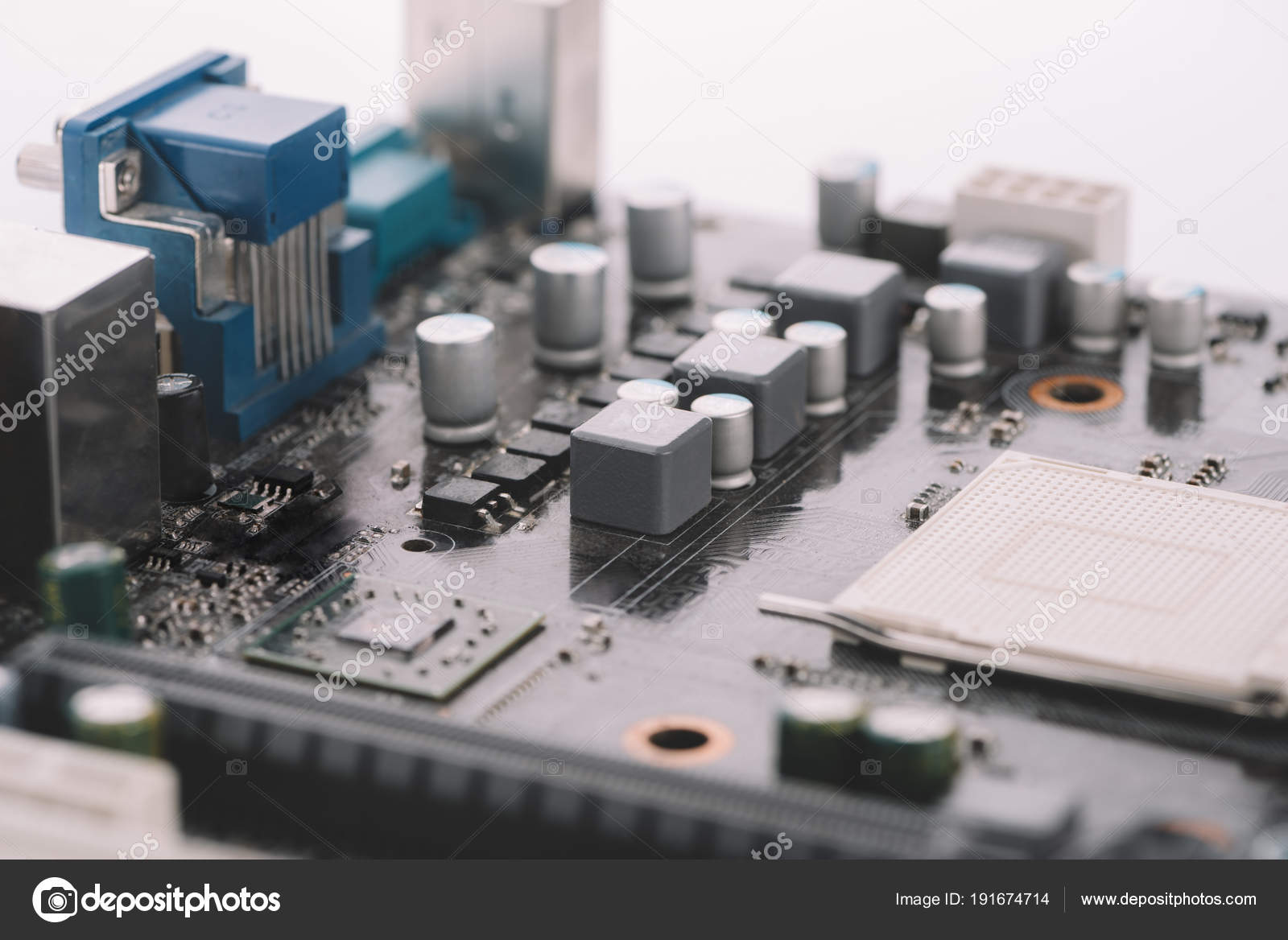 Baseboard Close View Electronic Details Components Stock Photo by ...