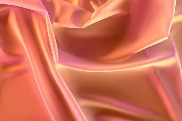 close up view of elegant pink silky fabric as background - Stock Image ...