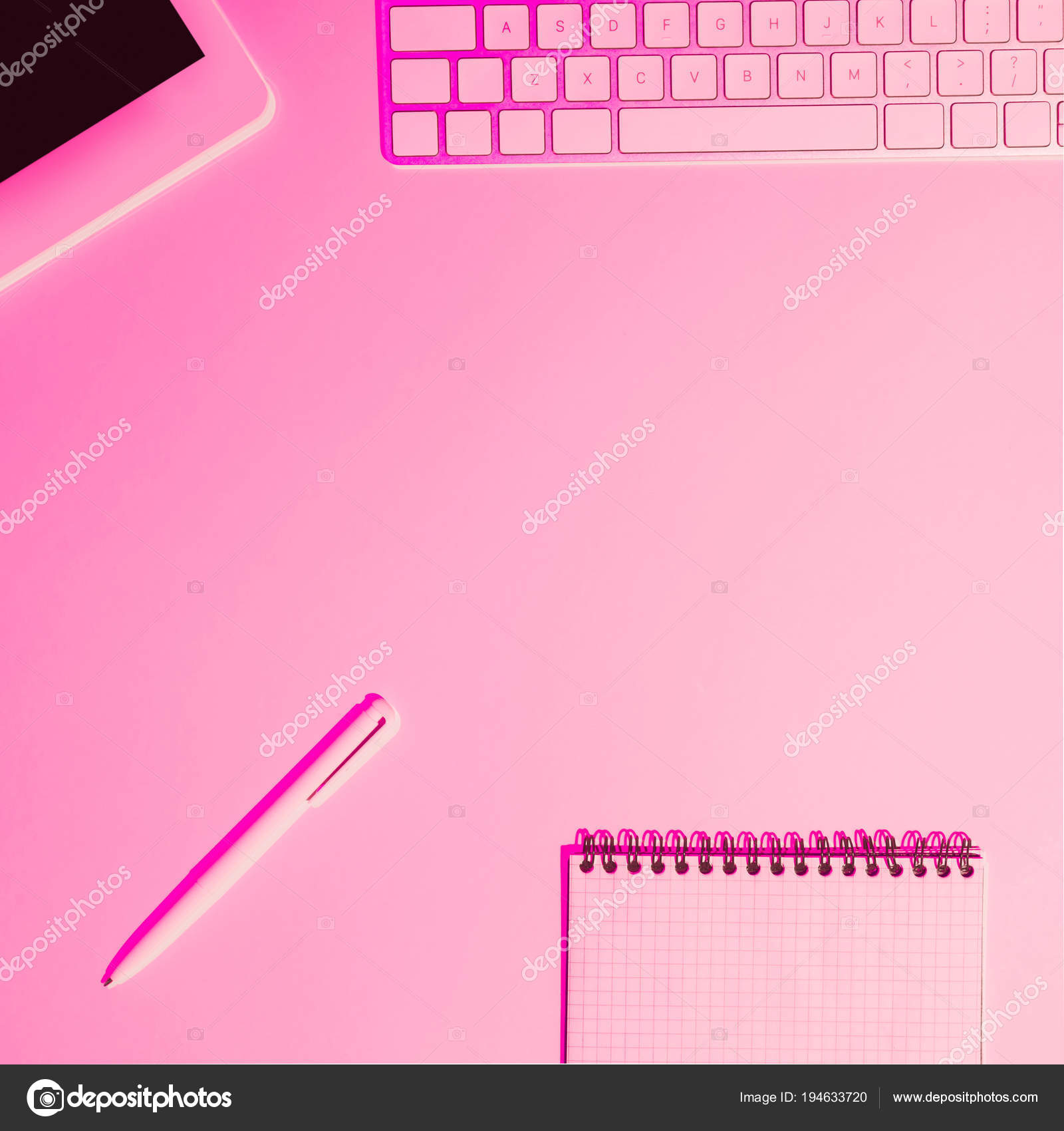 Pink Toned Picture Digital Tablet Pen Textbook Computer Keyboard Table ...