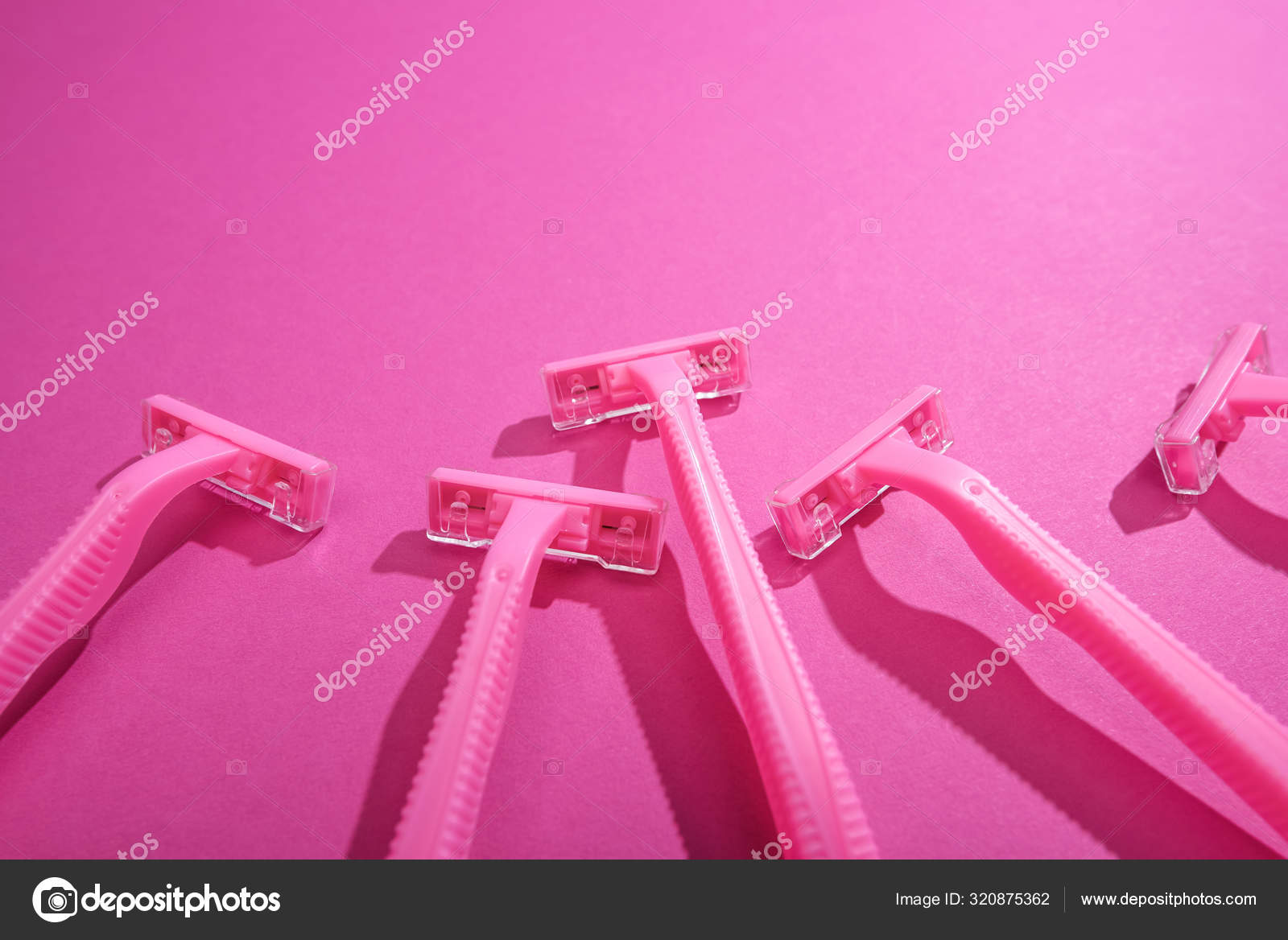 Disposable Feminine Razors Pink Background Copy Space Stock Photo by ...