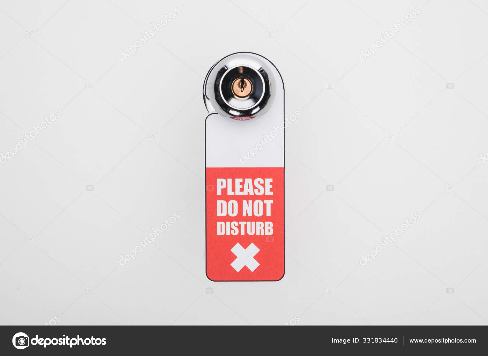 Please Disturb Sign Handle Lock White Background — Stock Photo ...