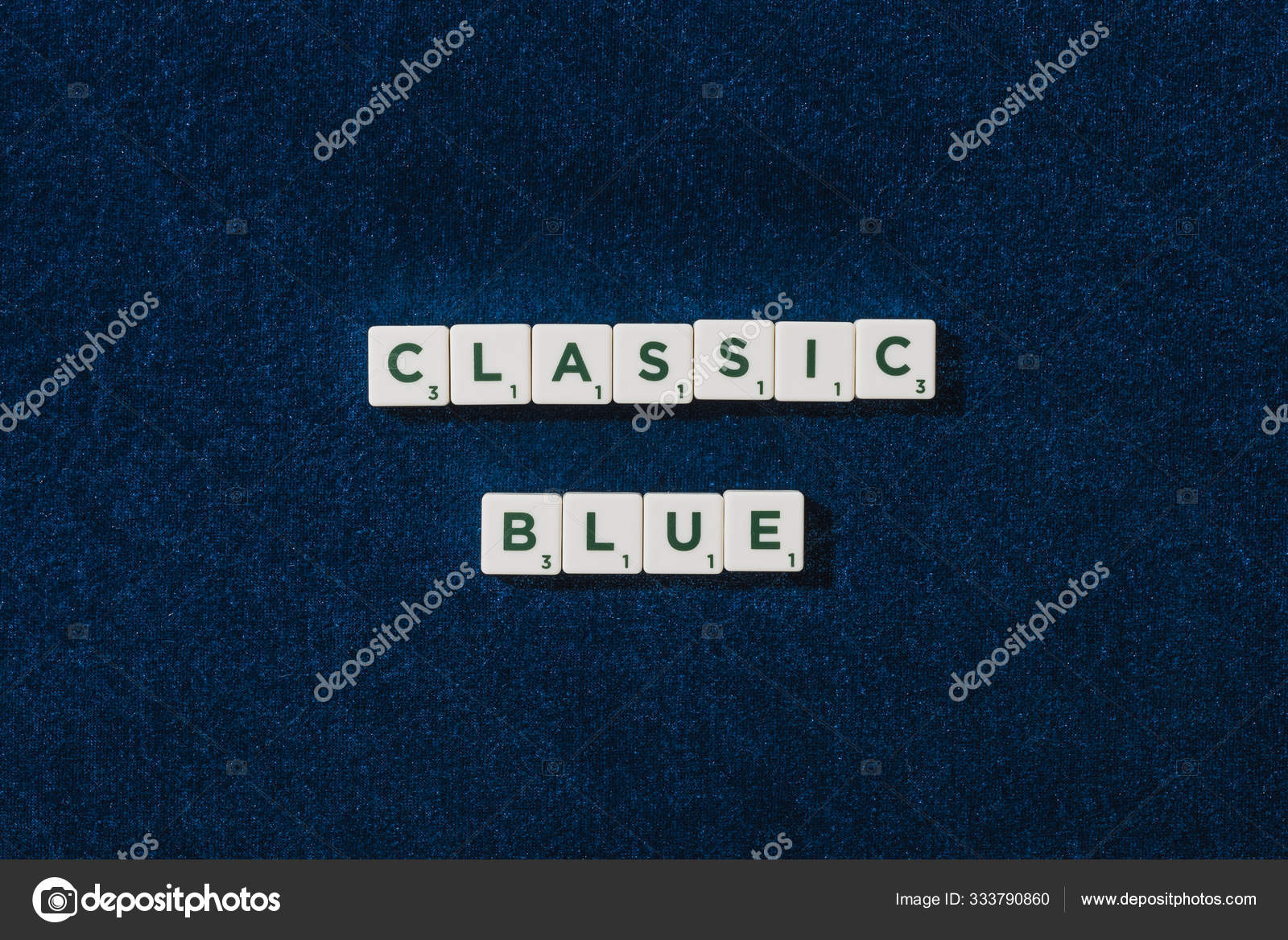 Top View Classic Blue Lettering Cubes Blue Velour Background — Stock ...
