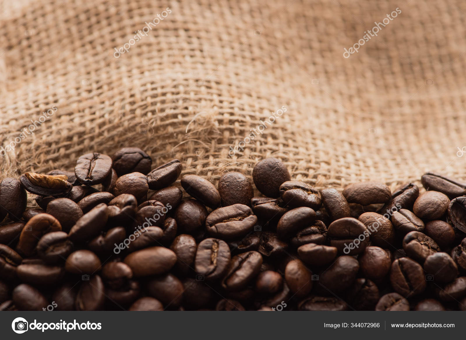Close View Fresh Roasted Coffee Beans Sack — Stock Photo © VadimVasenin ...