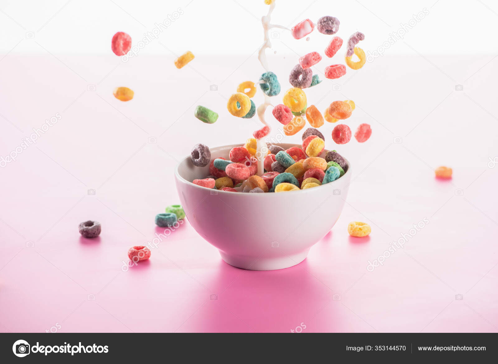 Cereal Bowl With Milk Splashing