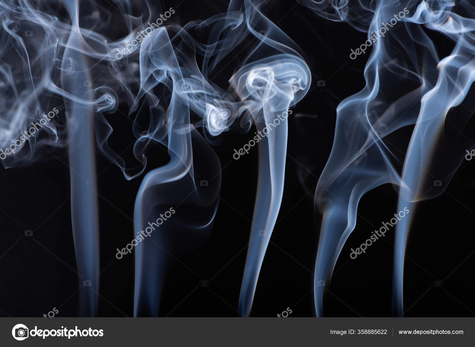 Abstract White Flowing Smoke Black Background — Stock Photo ...