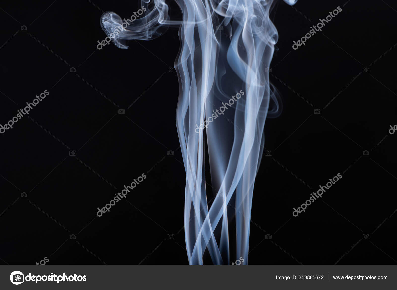 Abstract White Flowing Smoke Black Background — Stock Photo ...