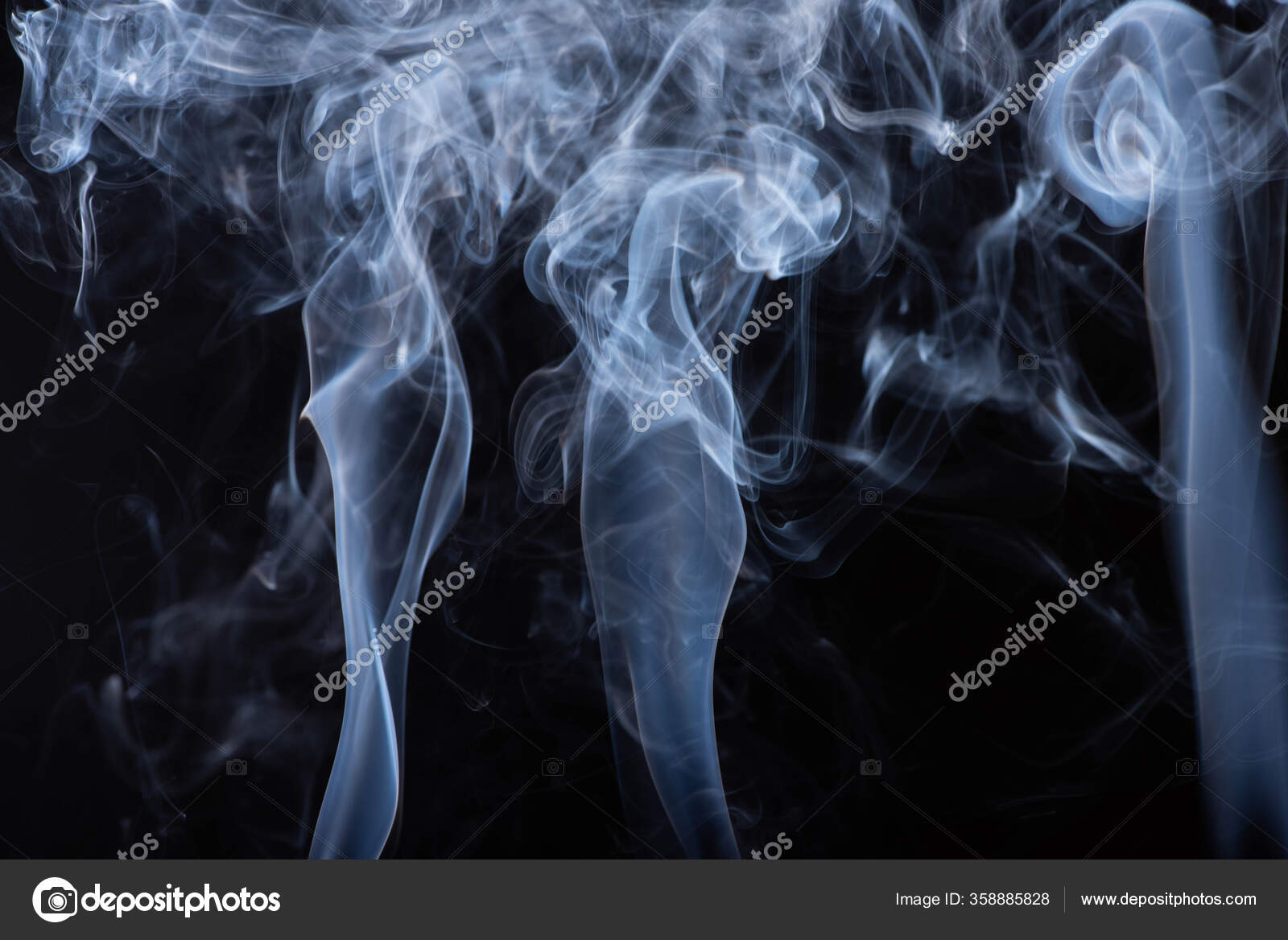 White Flowing Smoke Cloud Black Background — Stock Photo © VadimVasenin ...