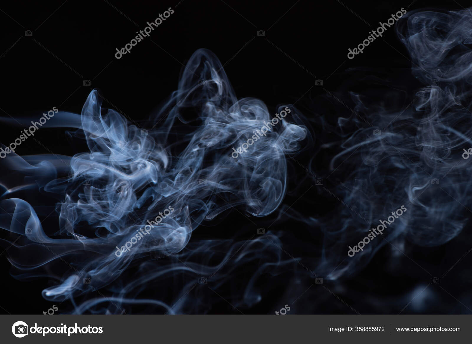 White Flowing Smoke Cloud Black Background — Stock Photo © VadimVasenin ...