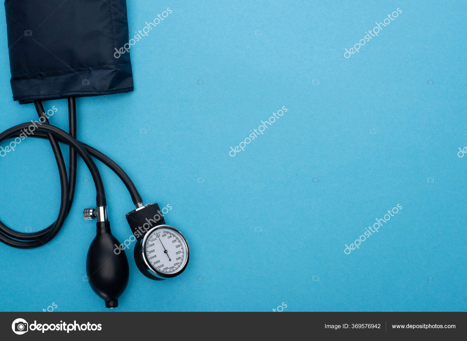 Top View Sphygmomanometer Blue Background — Stock Photo © VadimVasenin ...