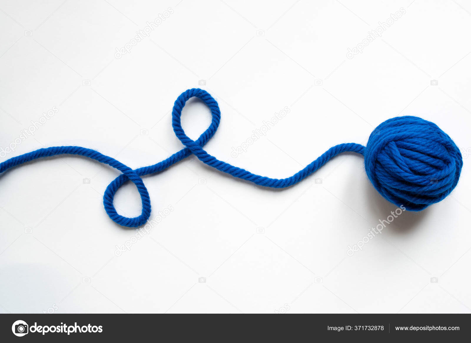 Top View Blue Wool Yarn White Background Stock Photo by ©VadimVasenin ...