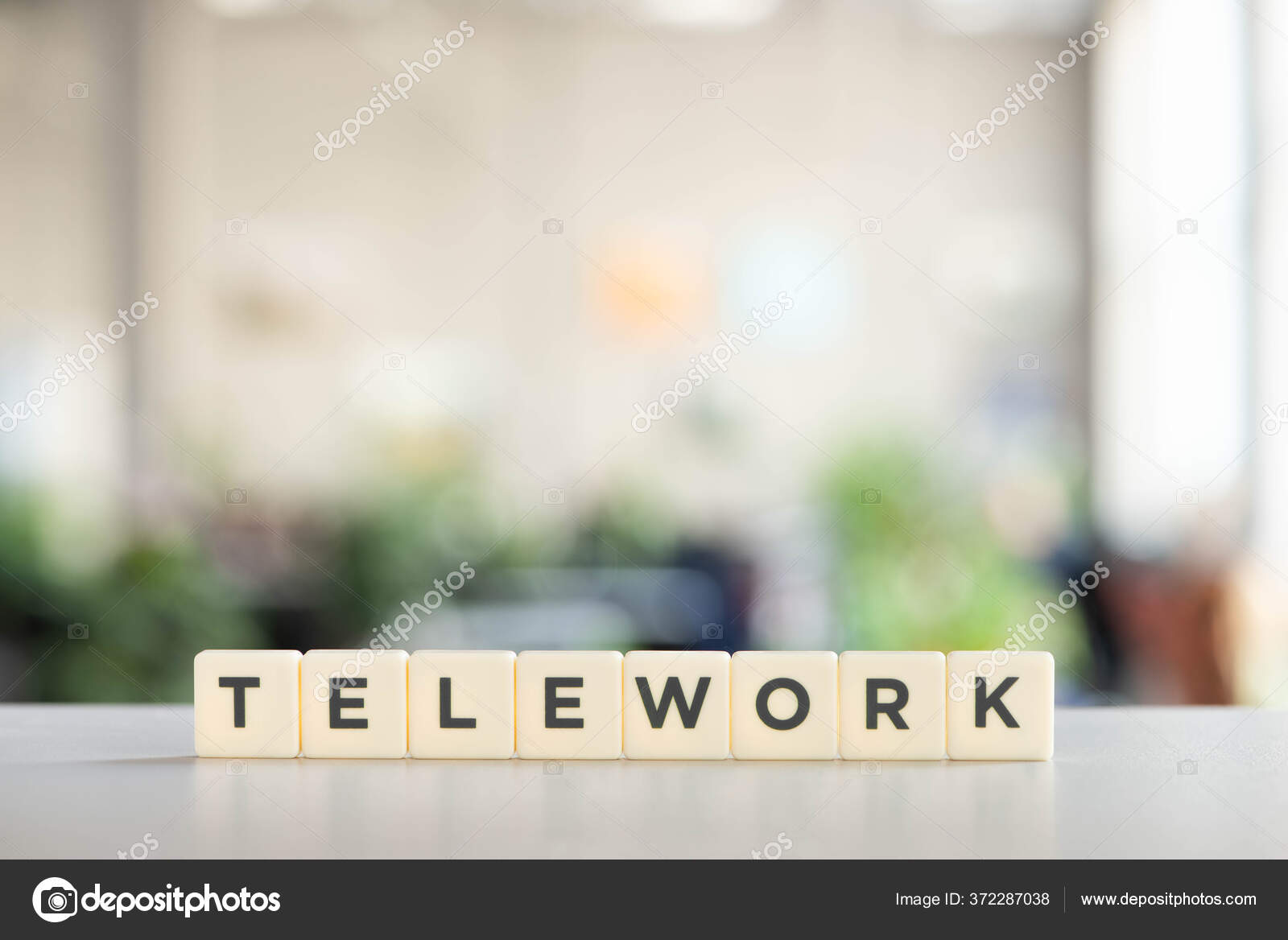 White Cubes Telework Lettering White Desk — Stock Photo © VadimVasenin ...