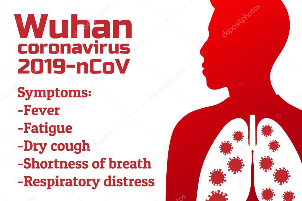 Síntomas del coronavirus de Wuhan 2019-nCoV concepto. Virus chino ...