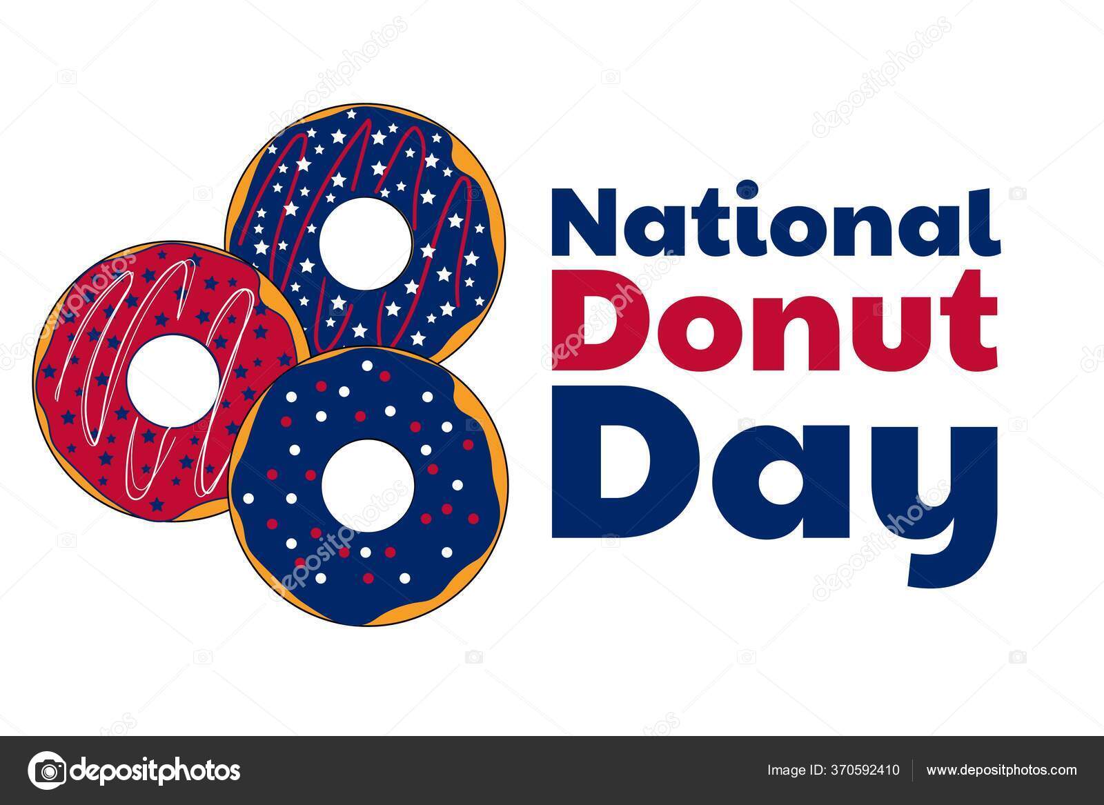 National Donut Day Holiday Concept Template Background Banner Card ...