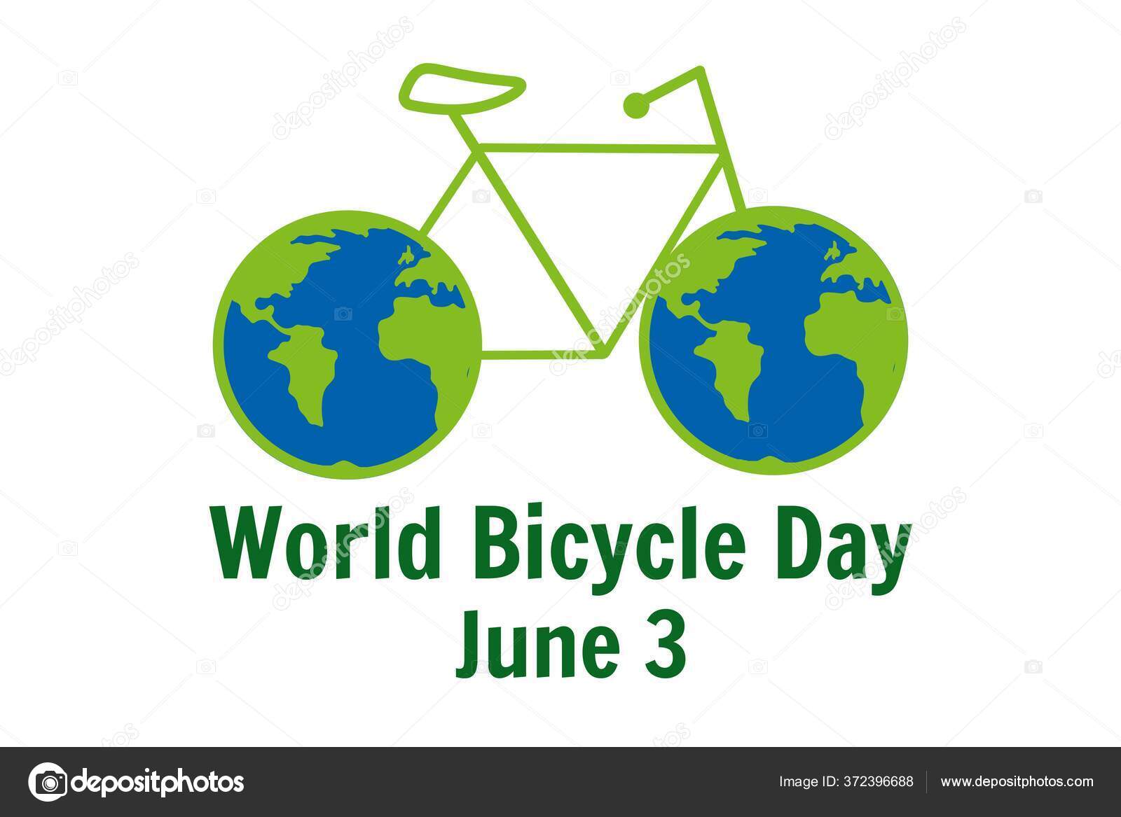 World Bicycle Day. June 3. Holiday concept. Template for background ...