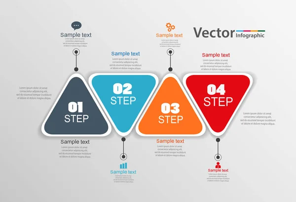Infographic template of triangular elements. Business concept with 4 ...