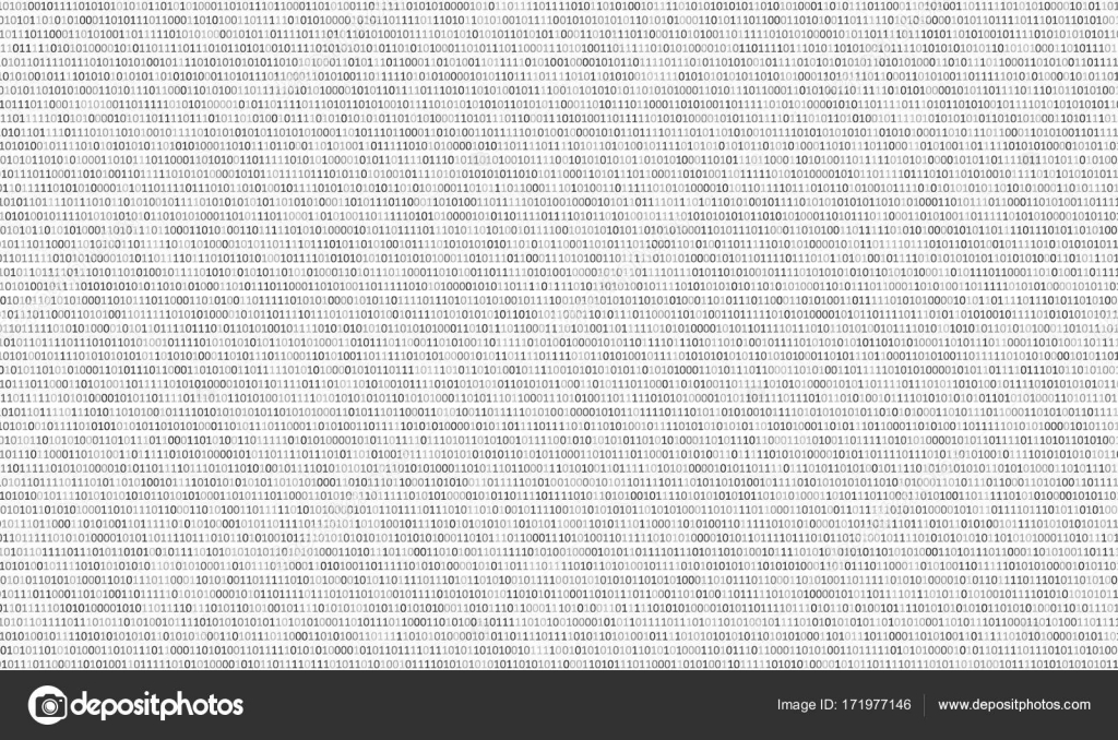 Binary code black and white background with two binary digits, 0 and 1 ...