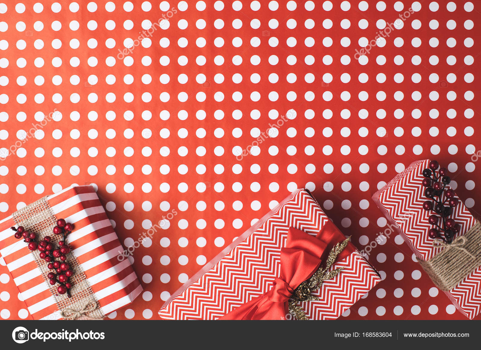 Presents on wrapping paper — Stock Photo © AntonMatyukha #168583604