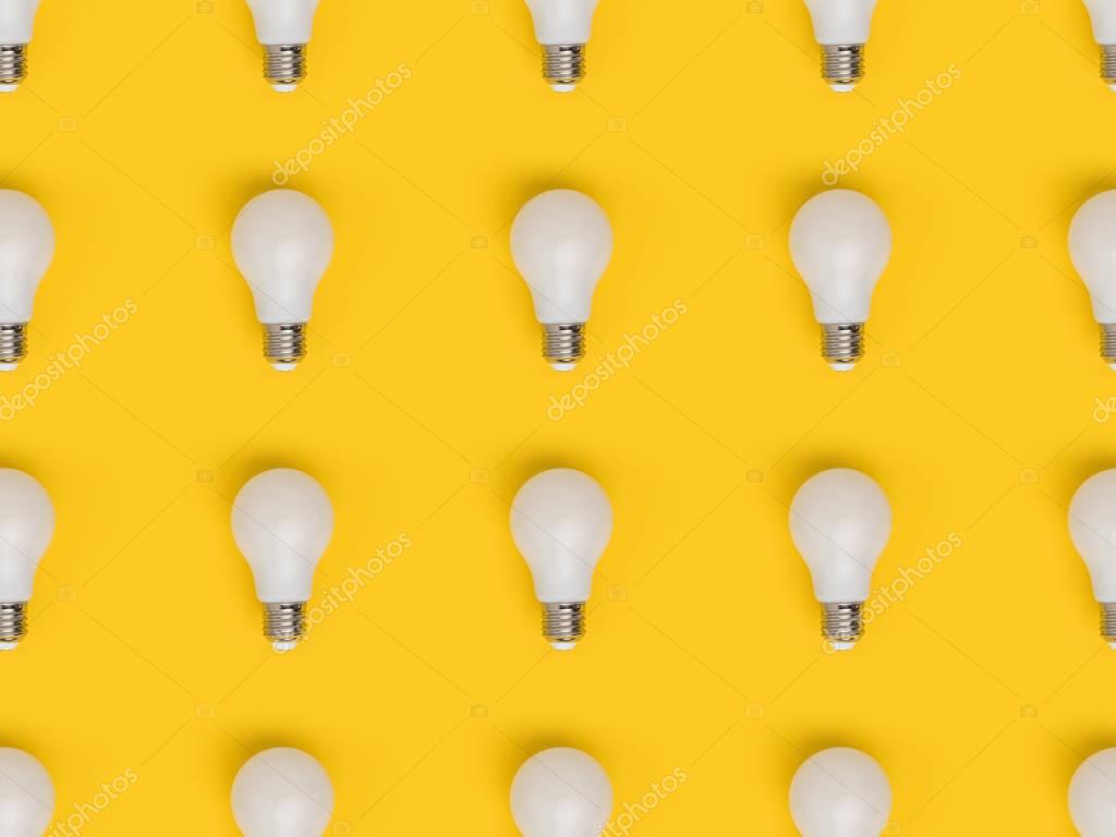 Full Frame Arrangement Light Bulbs Isolated Yellow — Stock Photo ...