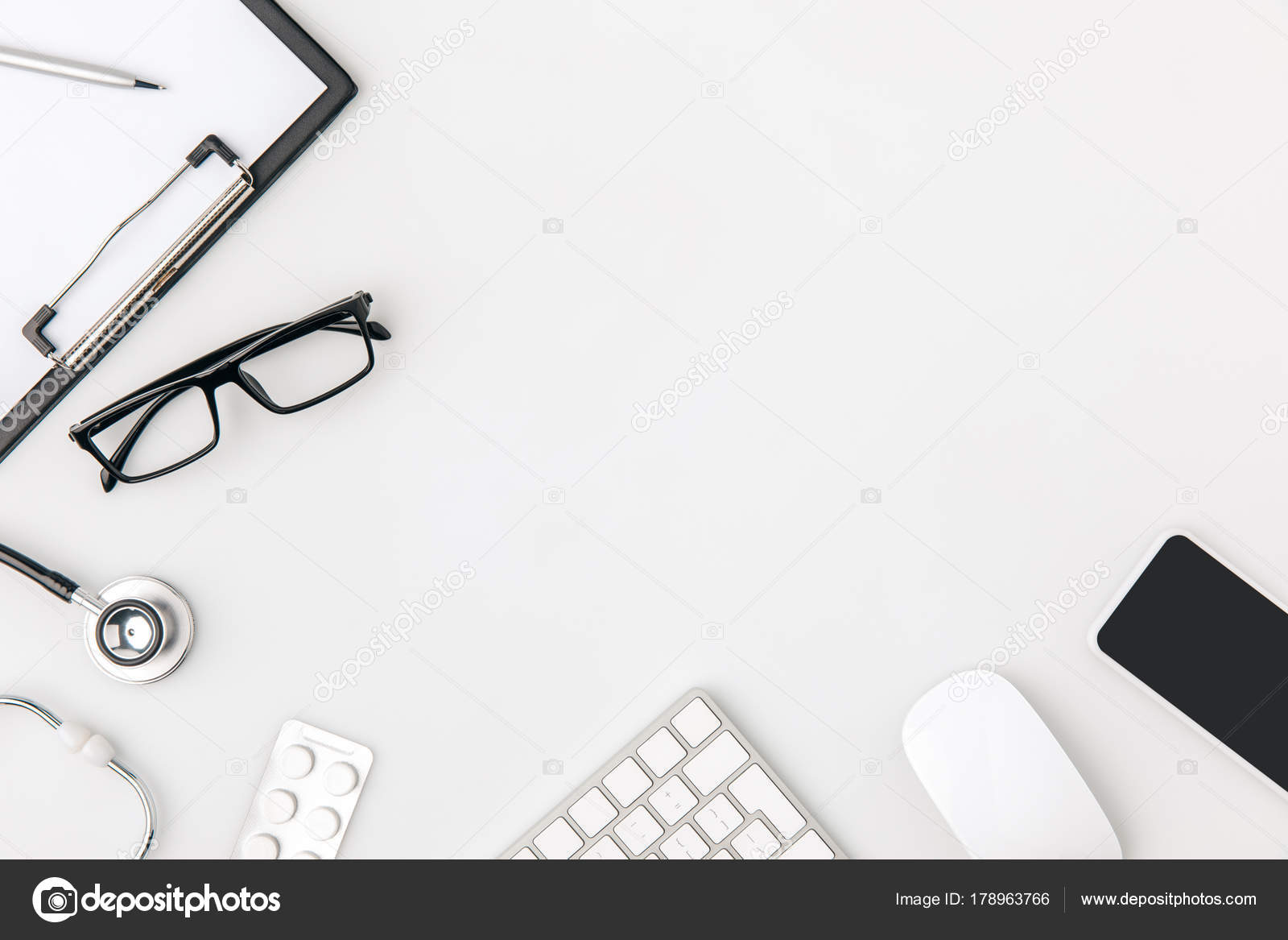 Different Objects Scattered Isolated White Background — Stock Photo ...