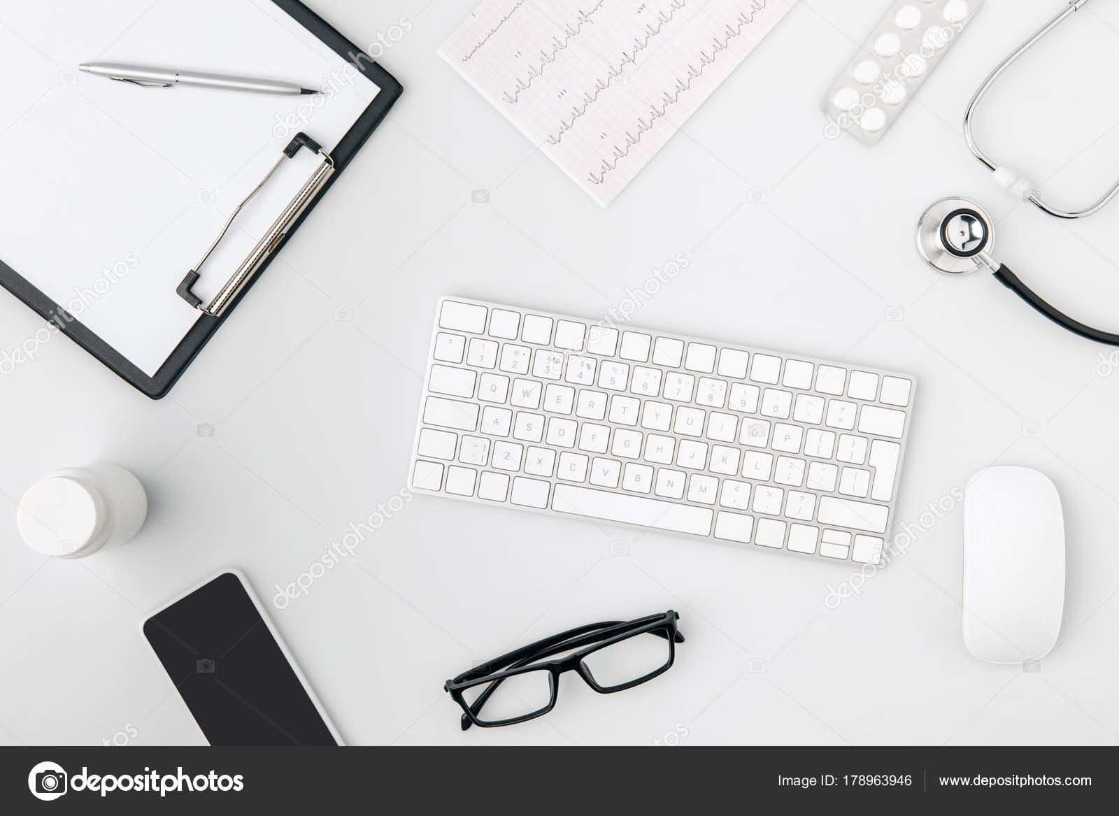 Different Objects Scattered Isolated White Background — Stock Photo ...