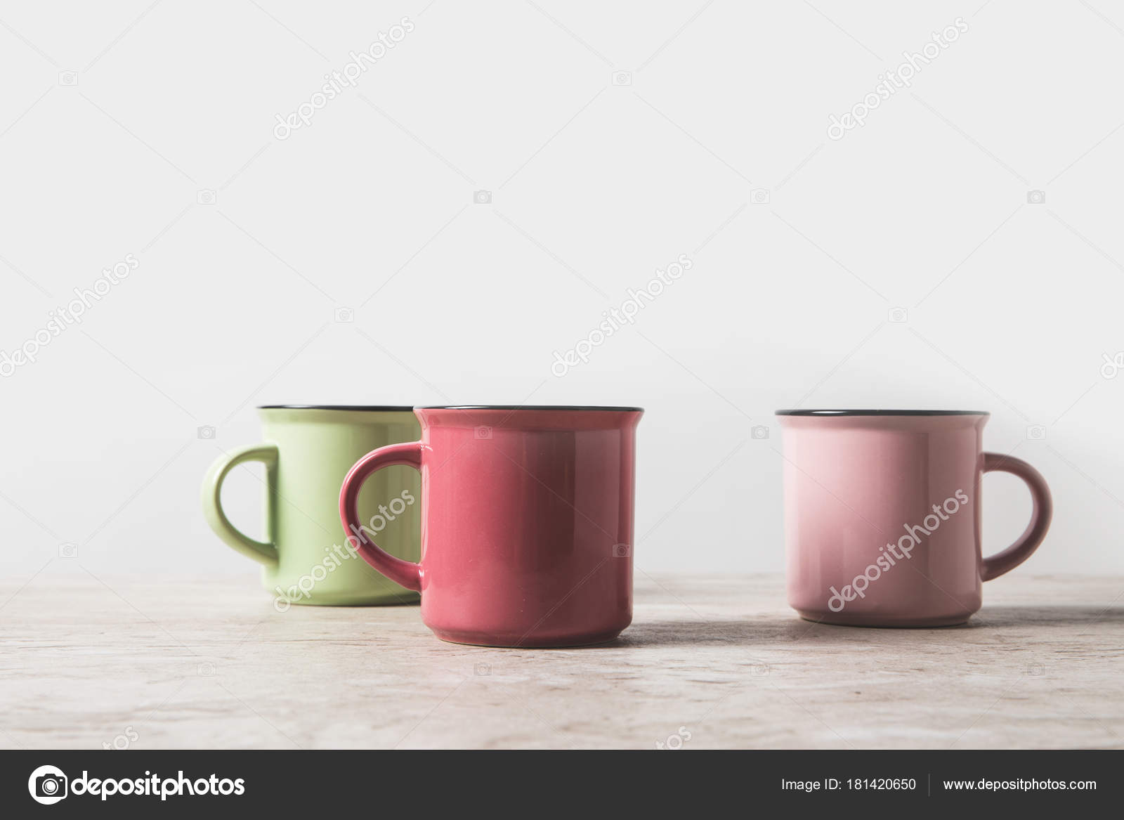 Three Colored Cups Marble Table White — Stock Photo © AntonMatyukha ...