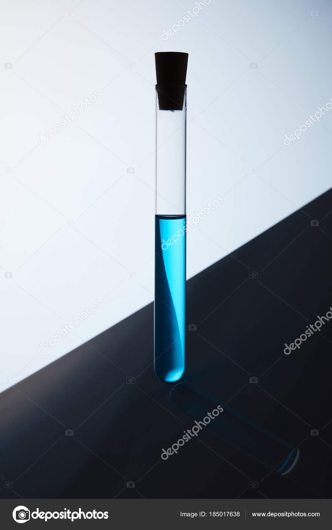 Single Test Tube Filled Blue Liquid — Stock Photo © AntonMatyukha ...