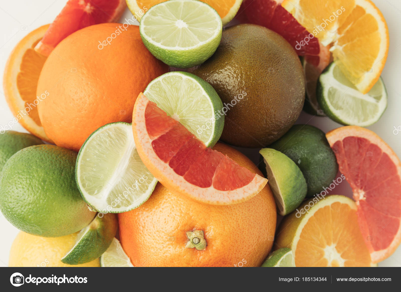 Pile Citruses Pieces Isolated White Background Stock Photo by ...