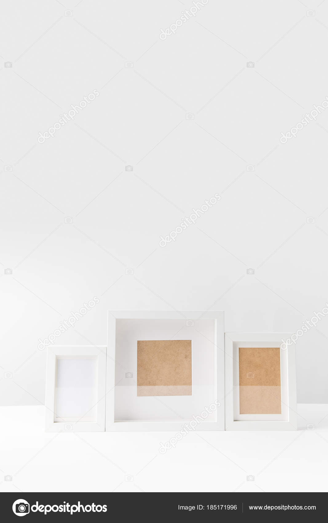 Various Empty White Photo Frames White — Stock Photo © AntonMatyukha ...