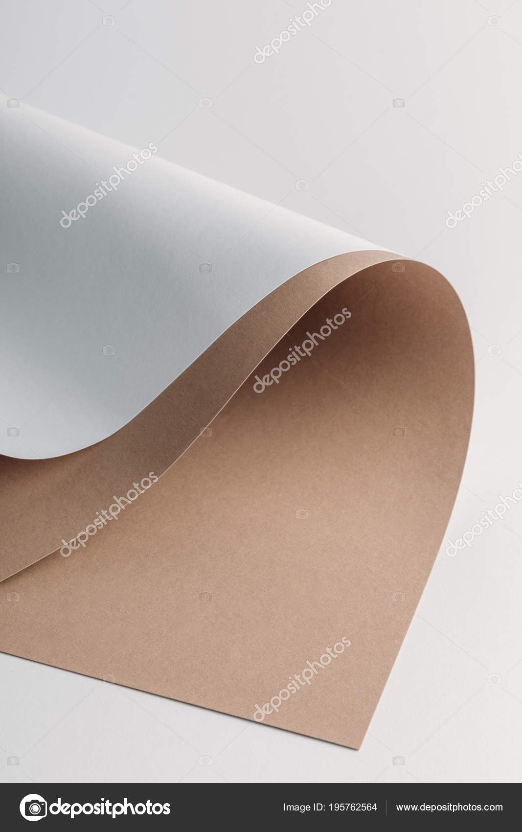 Decorative White Brown Paper Sheets Grey Background Stock Photo by ...