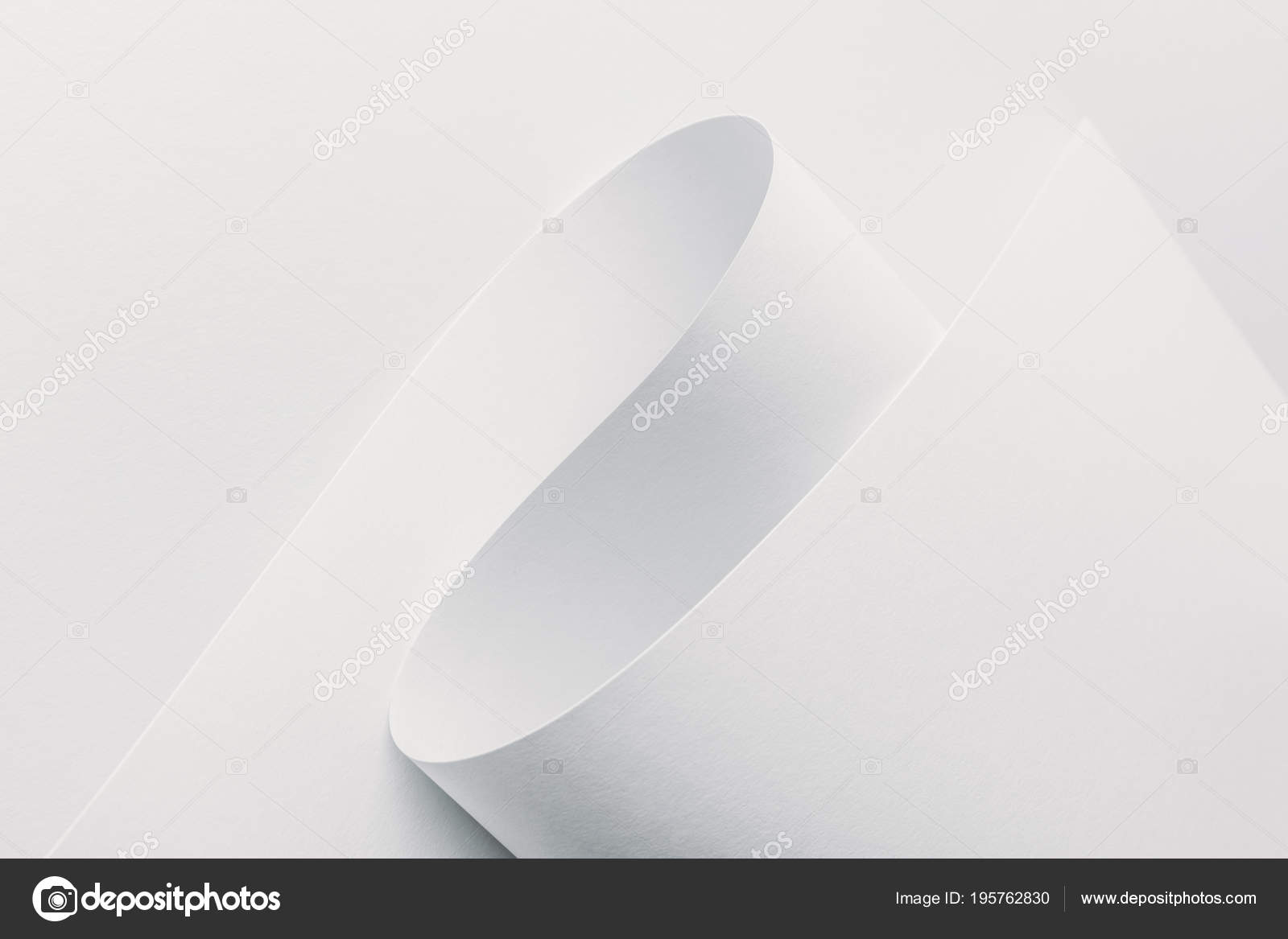 Close View White Rolled Paper White Background Stock Photo by ...