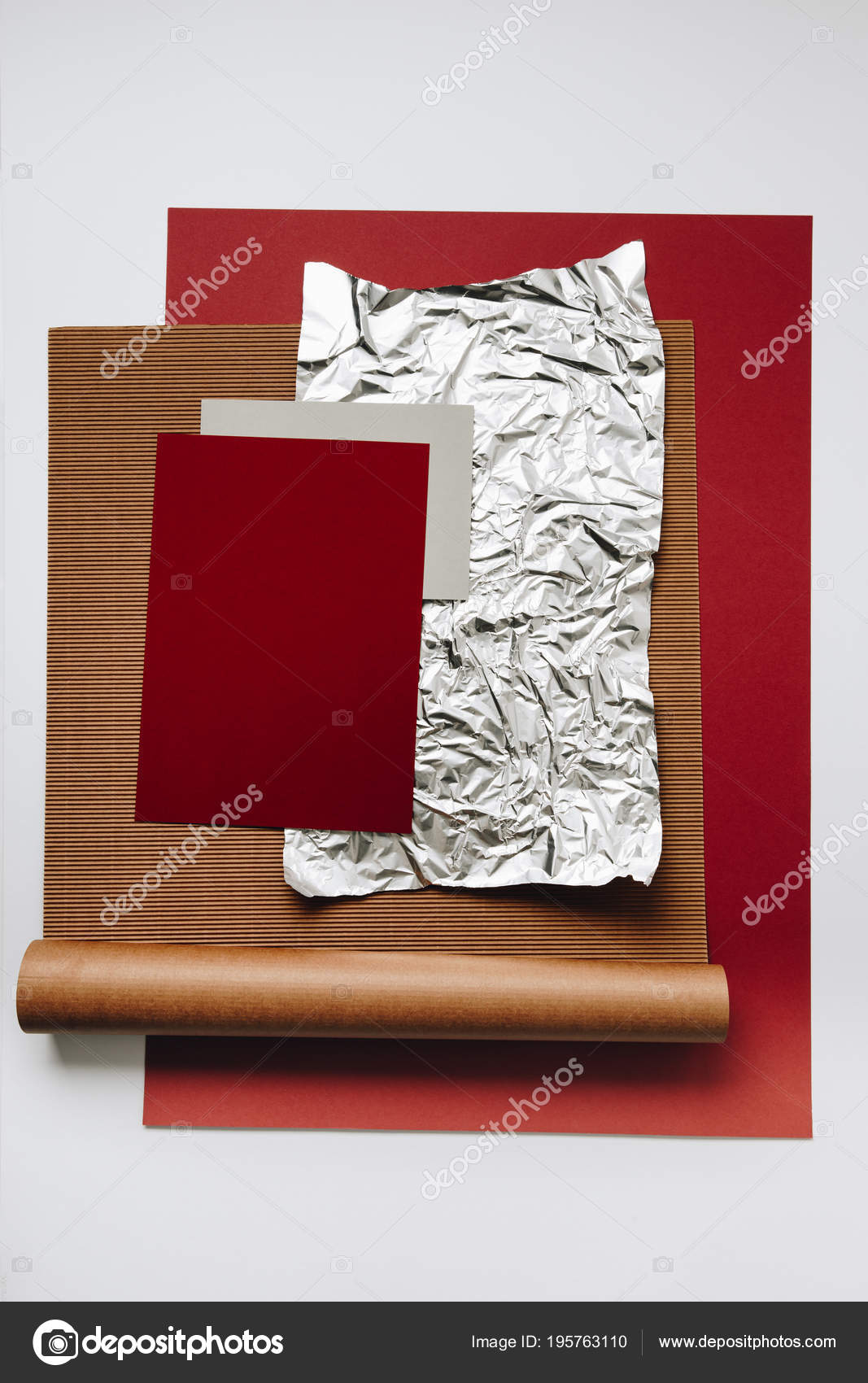 Various Blank Paper Foil Cardboard Textures Grey Background ⬇ Stock ...