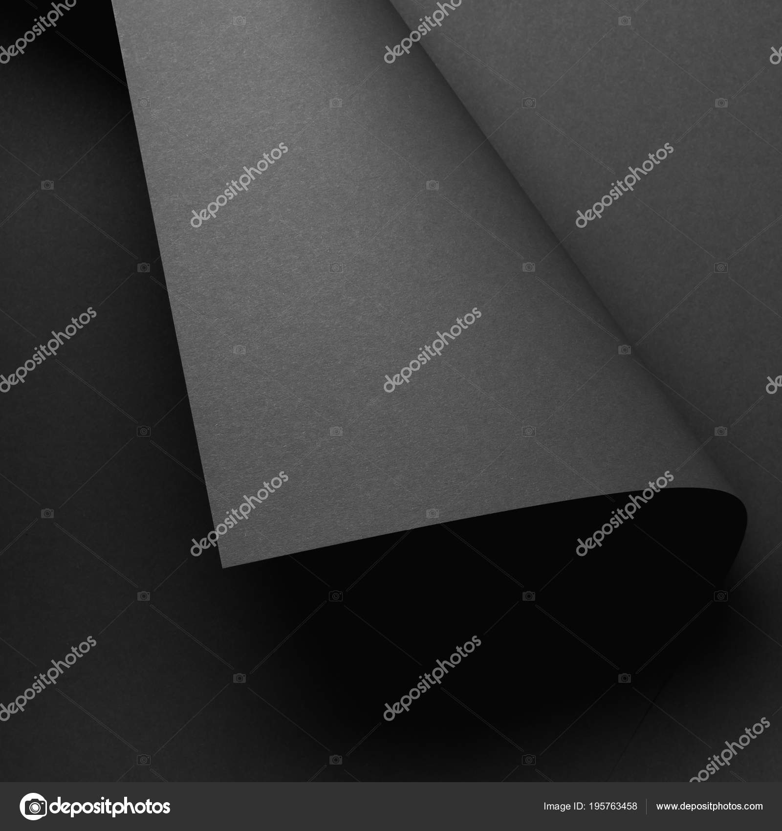 Close View Grey Paper Sheet Dark Abstract Background Stock Photo by ...