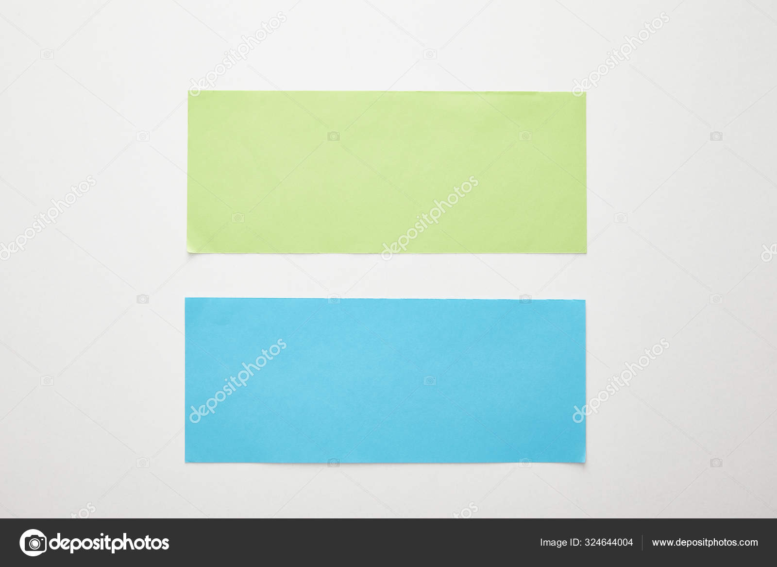Top View Empty Blue Green Paper White Background Stock Photo by ...